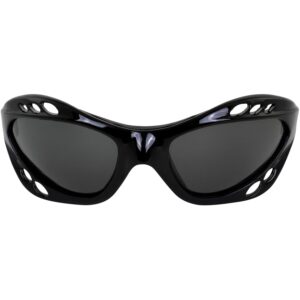 Hurricane Eyewear Category 4 Polarized Jet Ski Floating Goggles 2 Pairs Black Padded Frames Smoke & Blue Mirror Lenses