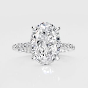 Michooyel Oval Cut 4ct Engagement Ring Sterling Silver Cubic Zirconia Rhodium Plated Solitaire Women‘s Ring Wedding Ring Promise Ring Wedding Band