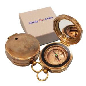 premium large antique brass compass gift for men, him, son | engraved compass personalized | optional laser engraved wood box