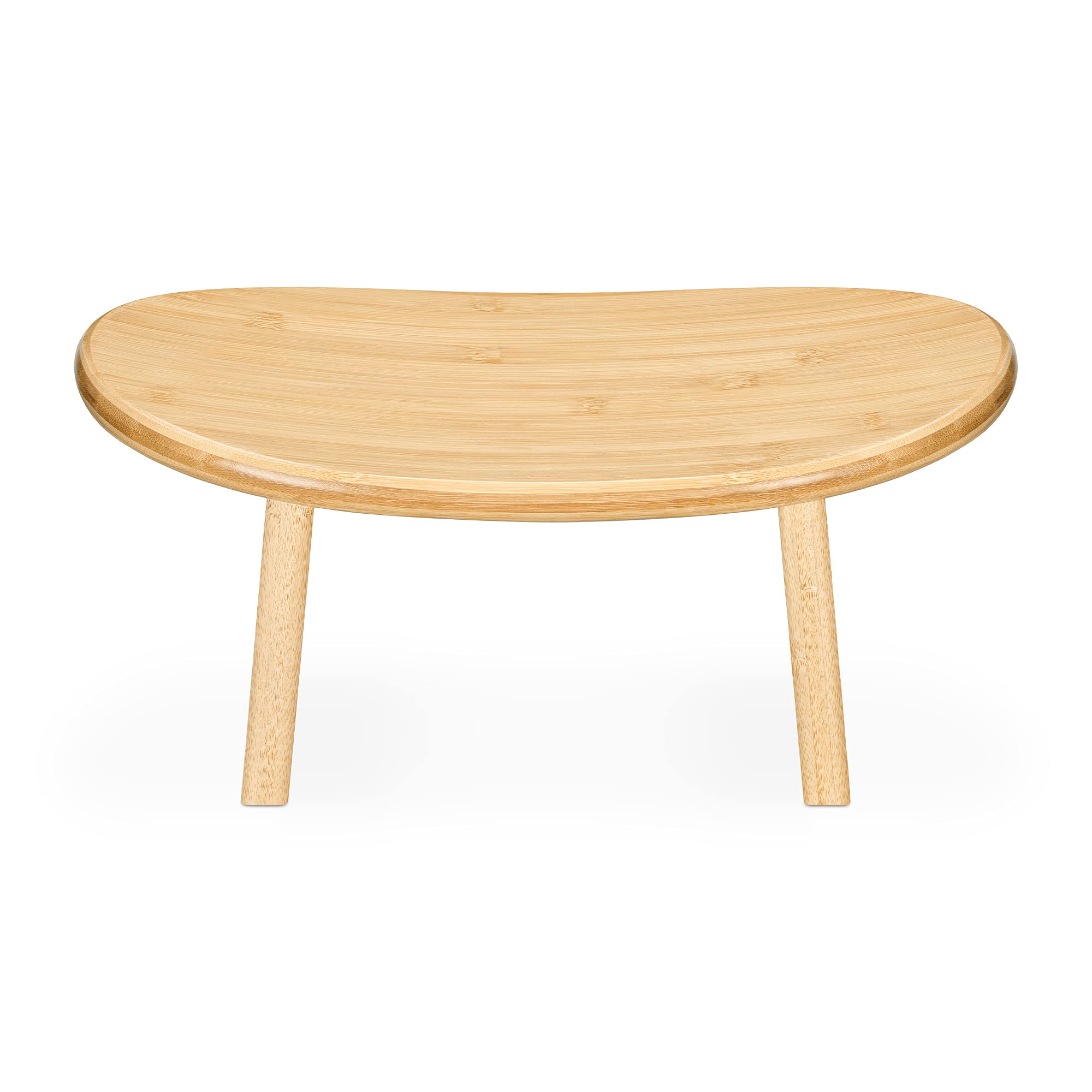 Navaris Bamboo Meditation Stool - Bench for Meditating, Yoga, Practice - Angled Ergonomic Seat with Round Edges for Comfortable Postures - Light Brown