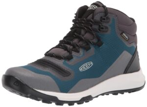 keen women's tempo flex mid height lightweight waterproof hiking boot, blue coral/star white, 9