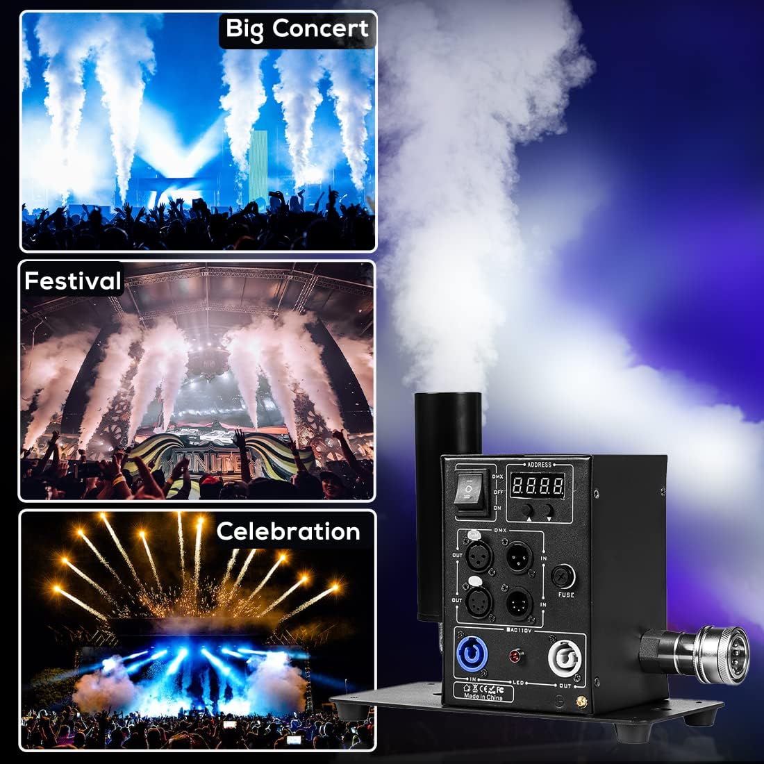 CO2 Cannon Professional Carbon Dioxide Gas Co2 Blaster Jet Machine DJ CO2 Jet Machine Stage Effect Machine for Nightclubs (LCD)