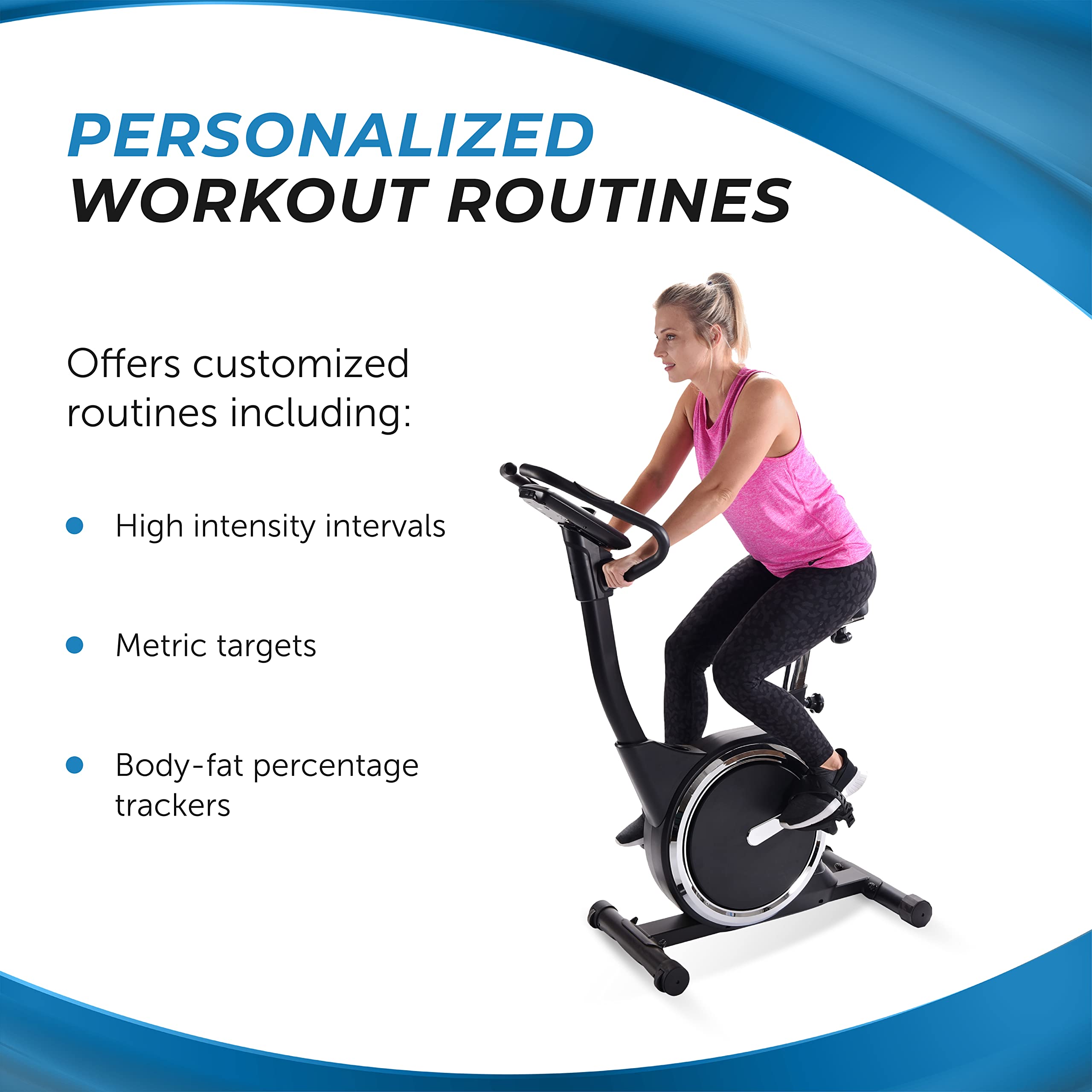 Stamina Magnetic Exercise Bike 345 - Fitness Bike with Smart Workout App - Exercise Bike for Home Workout - Up to 250 lbs Weight Capacity