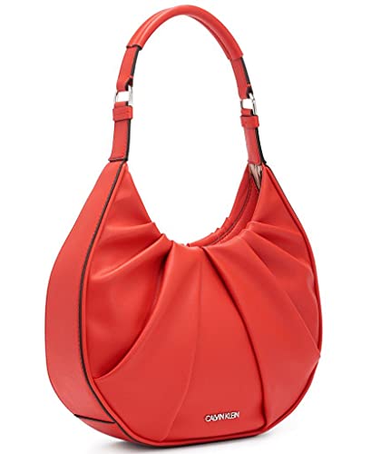 Calvin Klein Myla Novelty Hobo Shoulder Bag, Crimson