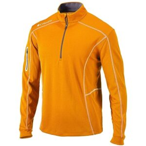 columbia men's omni-wick shotgun 1/4 zip, mango, large