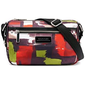 Calvin Klein Sussex Nylon Top Zip Crossbody, Crimson Multi