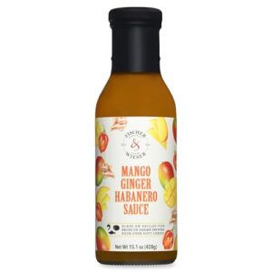 fischer & wieser mango ginger habanero sauce, 15.1 oz., pack of 6