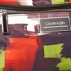 Calvin Klein Sussex Nylon Top Zip Crossbody, Crimson Multi