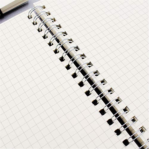 Yansanido Spiral Notebook, 4 Pcs 10.1 Inch x 7.6 Inch B5 Thick Plastic Translucent Frosting Hardcover Graph Paper 80 Sheets -160 Pages Journals for Study and Notes (B5 7.3"X 10"-Grid 4pcs)