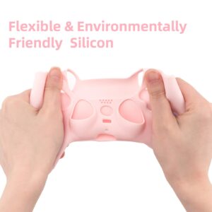 GeekShare PS5 Controller Skin Anti-Slip Silicone Skin Protective Cover Case for Playstation 5 DualSense Wireless Controller Smooth Touching Sense, Pink & Purple