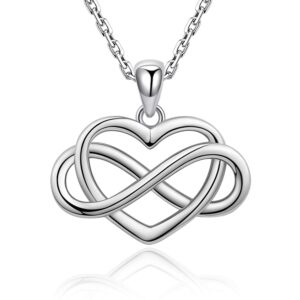 bolelis infinity love heart necklace - sterling silver infinity heart pendant necklace for women and girlfriends valentine's day, anniversary and birthday jewelry gifts