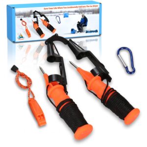 boaton ice safety picks, safety kits for ice fishing and ice skating, save you from falling into ice, floating and safe to use