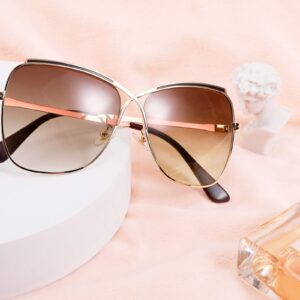 FEISEDY Womens Aviator Sunglasses Oversized Butterfly X Shape Design Cateye Cute Lady Sunglasses B2738