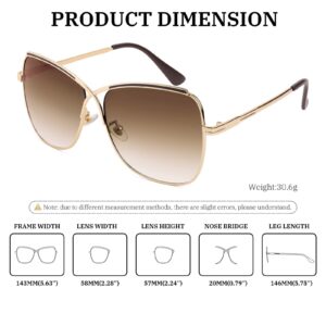 FEISEDY Womens Aviator Sunglasses Oversized Butterfly X Shape Design Cateye Cute Lady Sunglasses B2738