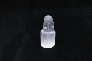 selenite crystal tower for reiki, healing, and energy charging | made in morocco | selenite iceberg charging towers crystal skyscraper (2 inch)