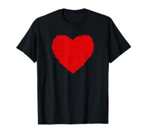 red heart valentines day shirt flowers floral heart graphic t-shirt