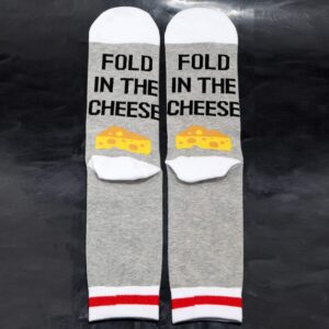 JXGZSO 2 Pairs Fold In The Cheese Socks Gift For Fans (Fold In The Cheese)