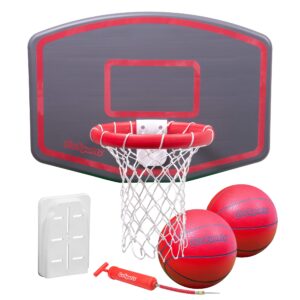 gosports wall mounted basketball hoop - indoor & outdoor hoop with mounting hardware, includes 2 basketballs and ball pump