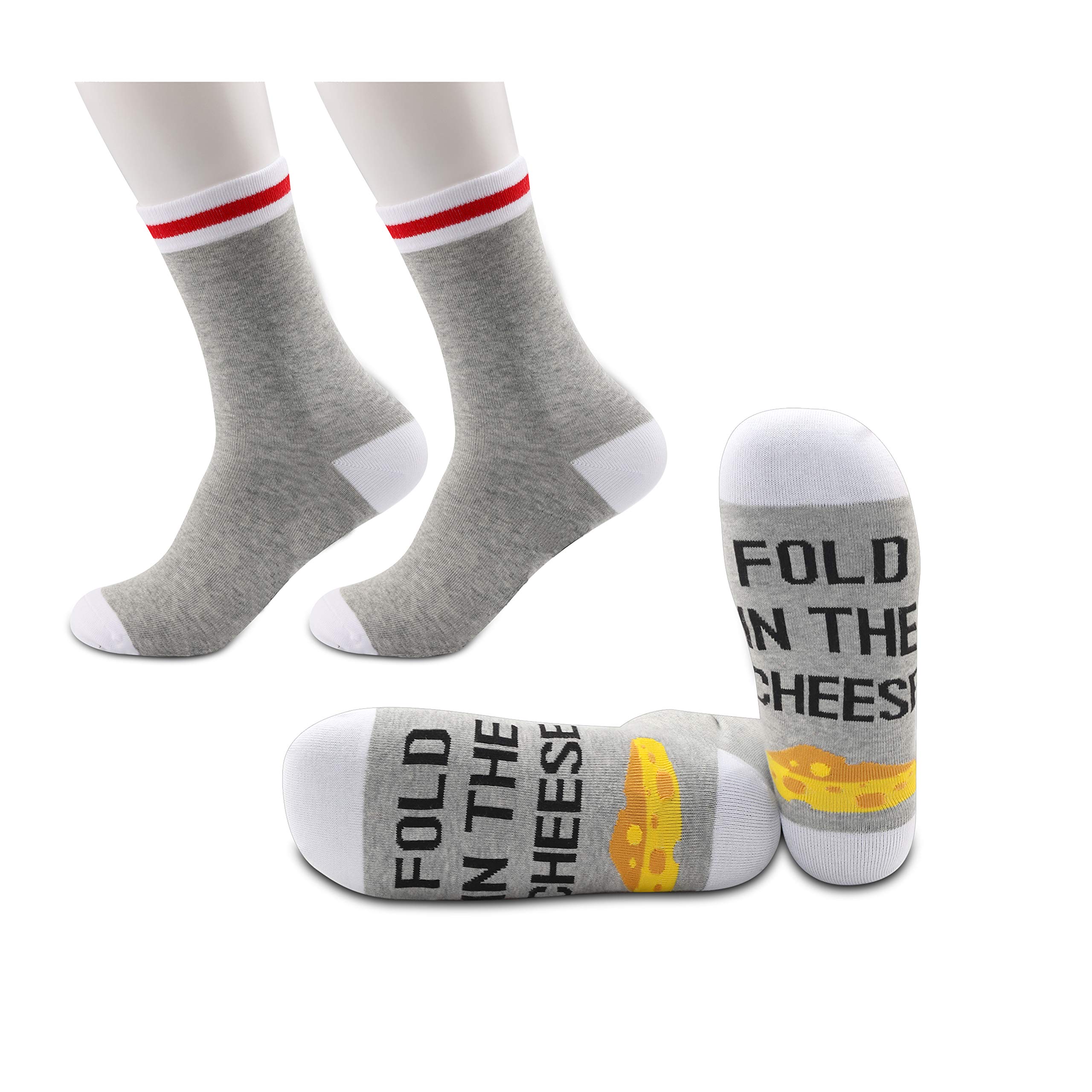 JXGZSO 2 Pairs Fold In The Cheese Socks Gift For Fans (Fold In The Cheese)