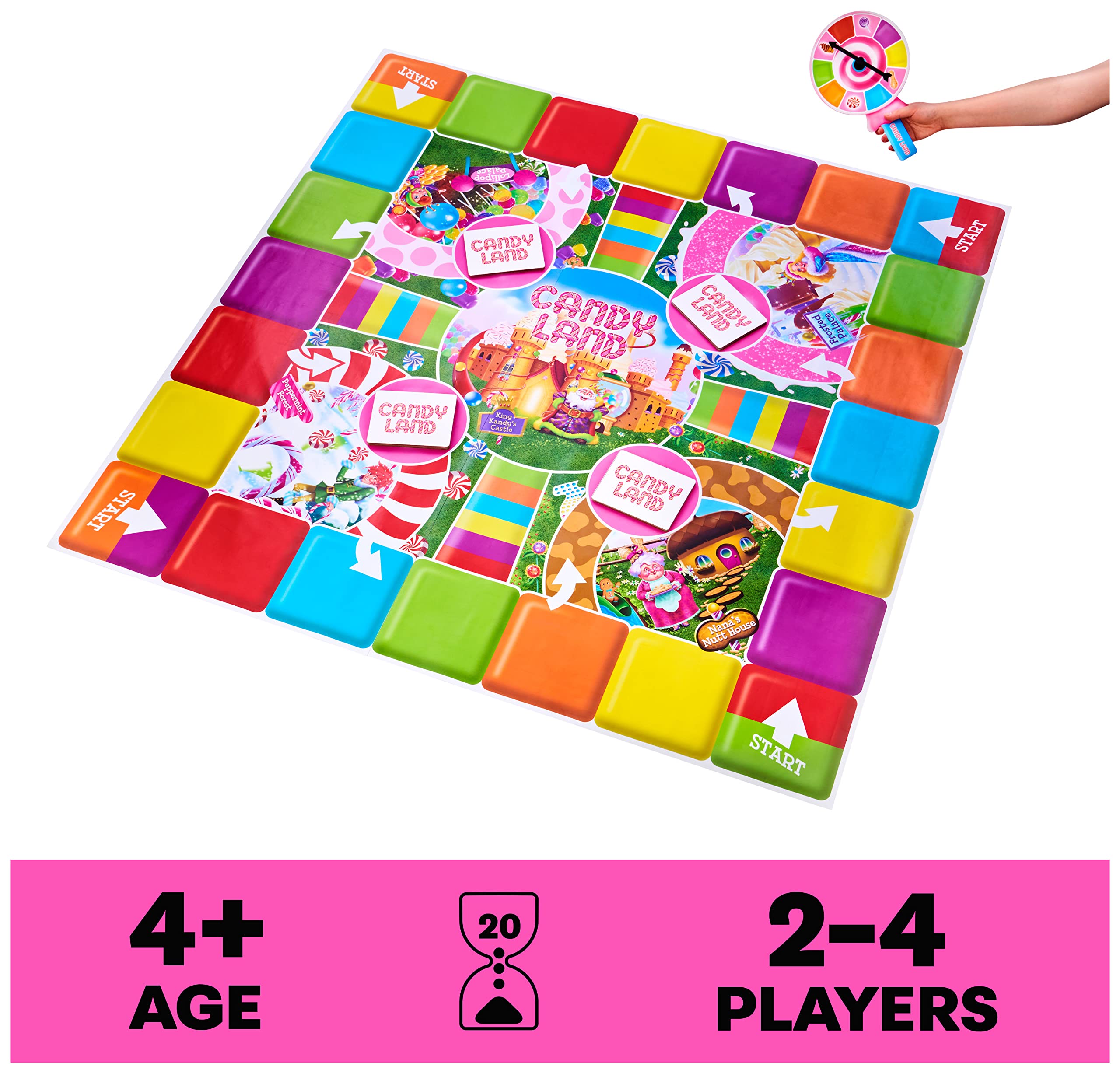 Giant Candy Land Game for Kids Party Board Game Indoor/Outdoor with Oversized Gameboard Summer Toy for Preschoolers, Kids, & Families Ages 4 and up