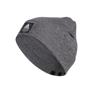 adidas men's amplifier fold beanie, carbon-grey twist/black/white f21, one size