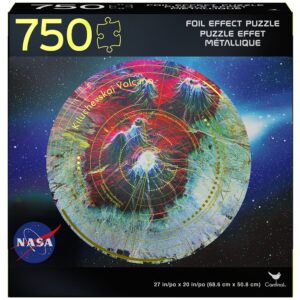 spin master nasa, 750-piece foil effect jigsaw puzzle kiluchevskoi volcano novelty galaxy astronaut space themed, for kids and adults aged 12 and up