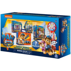 PAW Patrol: The Movie, 7 Puzzle Bundle 24pc 48pc with Storage Tin | Puzzles for Kids Ages 4-8 | PAW Patrol Party Favors | PAW Patrol Toys for Ages 4+