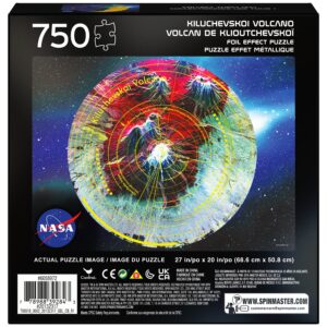 Spin Master NASA, 750-Piece Foil Effect Jigsaw Puzzle Kiluchevskoi Volcano Novelty Galaxy Astronaut Space Themed, for Kids and Adults Aged 12 and up