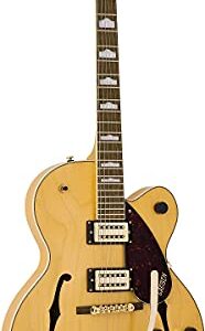 Gretsch G2410TG Streamliner Hollow Body Single-Cut with Bigsby and Gold Hardware, Laurel Fingerboard Electric Guitar (Right-Handed, Village Amber)