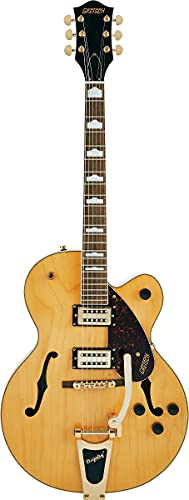 Gretsch G2410TG Streamliner Hollow Body Single-Cut with Bigsby and Gold Hardware, Laurel Fingerboard Electric Guitar (Right-Handed, Village Amber)