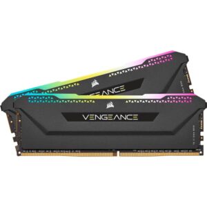 Corsair VENGEANCE RGB PRO SL DDR4 32GB (2x16GB) 3600MHz CL18 Intel XMP 2.0 AMD Ryzen iCUE Compatible Computer Memory - Black (CMH32GX4M2D3600C18)