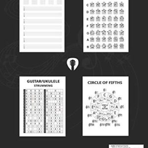 Guitar Tablature Notebook with Extra Charts: Blank Guitar Tablature Paper, Standard Guitar Tab Manuscript Paper Paperback