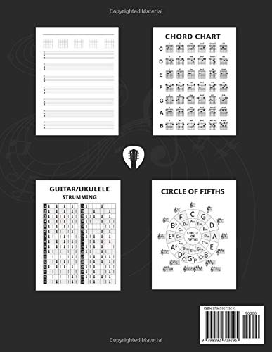 Guitar Tablature Notebook with Extra Charts: Blank Guitar Tablature Paper, Standard Guitar Tab Manuscript Paper Paperback