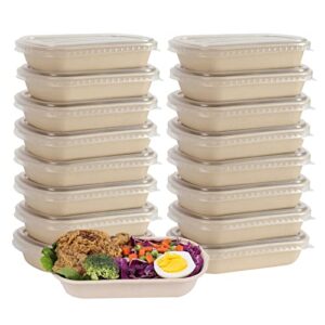 jayeey 17 oz disposable salad bowls with lids, sugarcane fiber paper bowls take away bagasse food containers meal prep deli container 50 pack