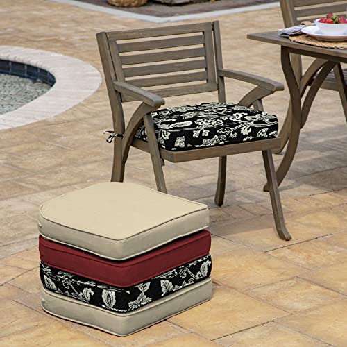 Arden Selections ProFoam Essentials Outdoor Seat Cushion 19 x 20, Ashland Black Jacobean