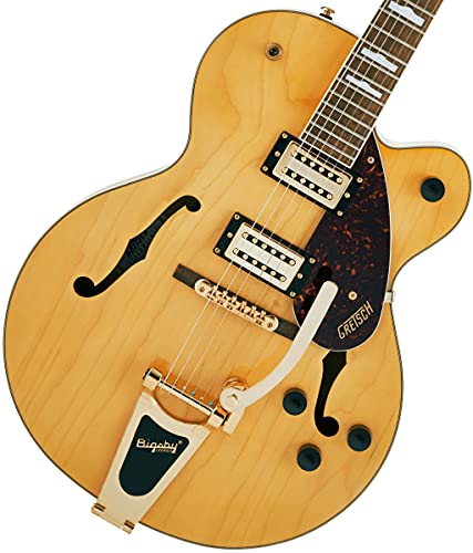 Gretsch G2410TG Streamliner Hollow Body Single-Cut with Bigsby and Gold Hardware, Laurel Fingerboard Electric Guitar (Right-Handed, Village Amber)