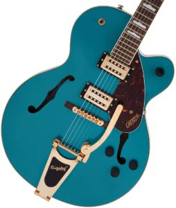 gretsch g2410tg streamliner hollow body single-cut and gold hardware ocean turquoise w/bigsby