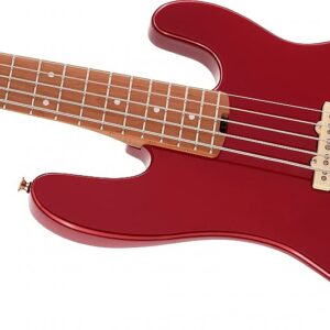 Charvel Pro-Mod San Dimas Bass Guitar JJ V, Caramelized Maple Fingerboard (Candy Apple Red)