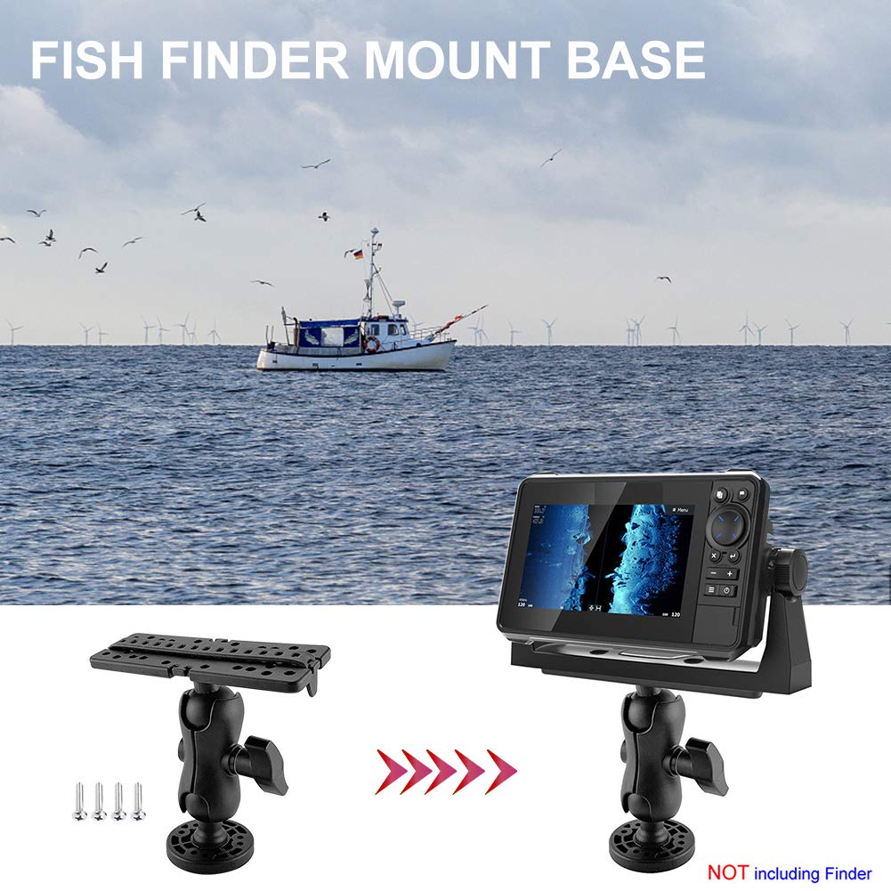 CALIDAKA Fish Finder Mount Base, Ball-Mount Fish Finder Mount, 360 Degree Rotation Fish Finder Holder, Universal Marine Electronic Fish Finder Mount, Boat Fish Finder Electronics Mount