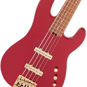 Charvel Pro-Mod San Dimas Bass Guitar JJ V, Caramelized Maple Fingerboard (Candy Apple Red)