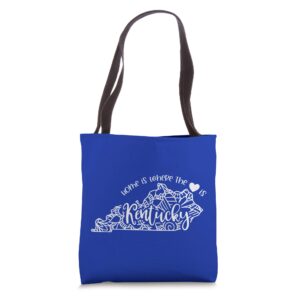 home is where the heart is kentucky state gift tote bag