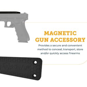 SnapSafe Magnetic Gun Mount 75912-Non-Scratch Rubber Coated Gun Magnet Mount for Pistols, Handguns, Revolvers, & Firearm Accessories - Magnetic Gun Holder Rated for 43 Pounds, Includes Mounting Screws