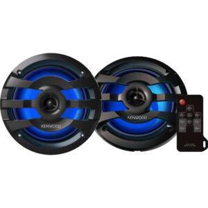 kenwood kfc-1673mrbl 6-3/4" marine/car speakers black w/rgb