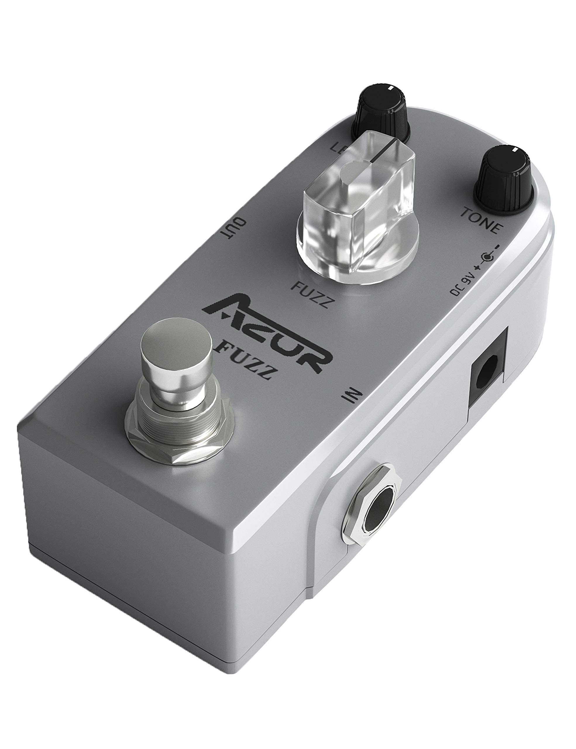 AZOR Pedal Power Adapter with Fuzz Mini Guitar Effect Pedal with Power Adapter True Bypass Aluminium-Alloy