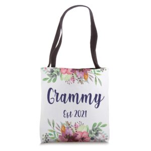 grammy est 2021 flower art grammy gift mother day gift women tote bag