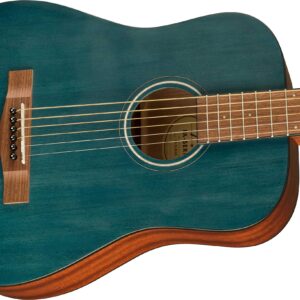 Fender FA-15 3/4-Scale Kids Steel String Acoustic Guitar - Blue Learn-to-Play Bundle with Gig Bag, Strap, Picks, Fender Play Online Lessons, and Austin Bazaar Instructional DVD