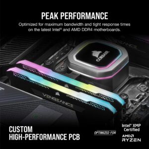 Corsair VENGEANCE RGB PRO SL DDR4 32GB (2x16GB) 3600MHz CL18 Intel XMP 2.0 AMD Ryzen iCUE Compatible Computer Memory - Black (CMH32GX4M2D3600C18)