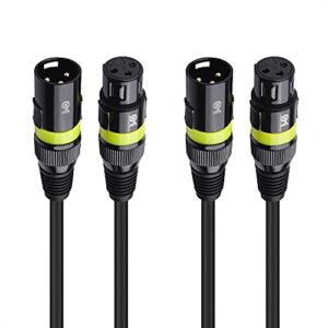 cable matters 2-pack 22awg stage light dmx cable 25 ft / 7.6m with 3-pin xlr connector