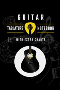 guitar tablature notebook with extra charts: blank guitar tablature paper, standard tab manuscript paperback chord chart ukulele strumming, circle of fifths