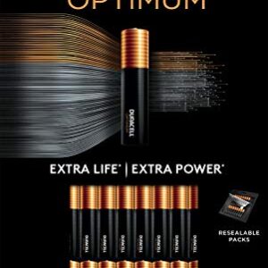 Duracell Optimum AAA Batteries, 22 Count Pack Triple A Battery with Long-lasting Power, Resealable Package for Storage, All-Purpose Alkaline AAA Battery for Household and Office Devices